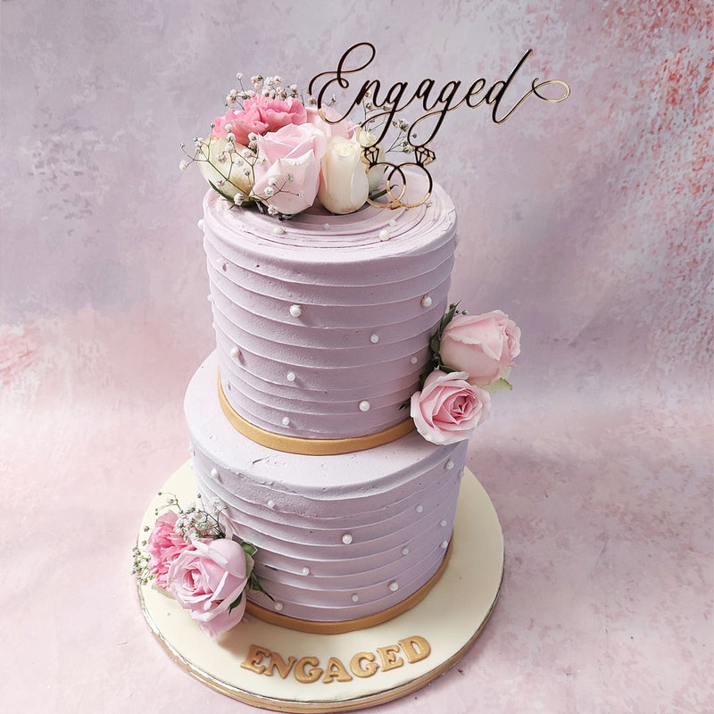 Purple Engagement Cake Simple Engagement Cake Floral Engagement purple-engagement-cake-simple-engagement-cake-floral-engagement