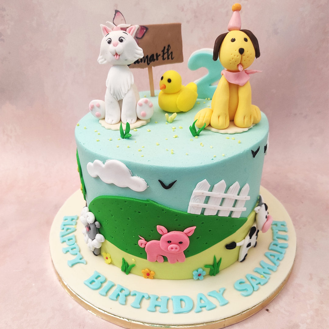 Girls Barnyard Cake CUSTOMISED] Animal Fun Barnyard Cake | Shopee