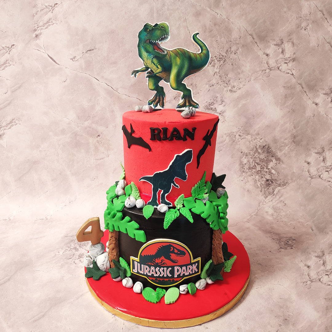 Jurassic Park Cake Design Edible Dinosaur Cake Topper Decoration In