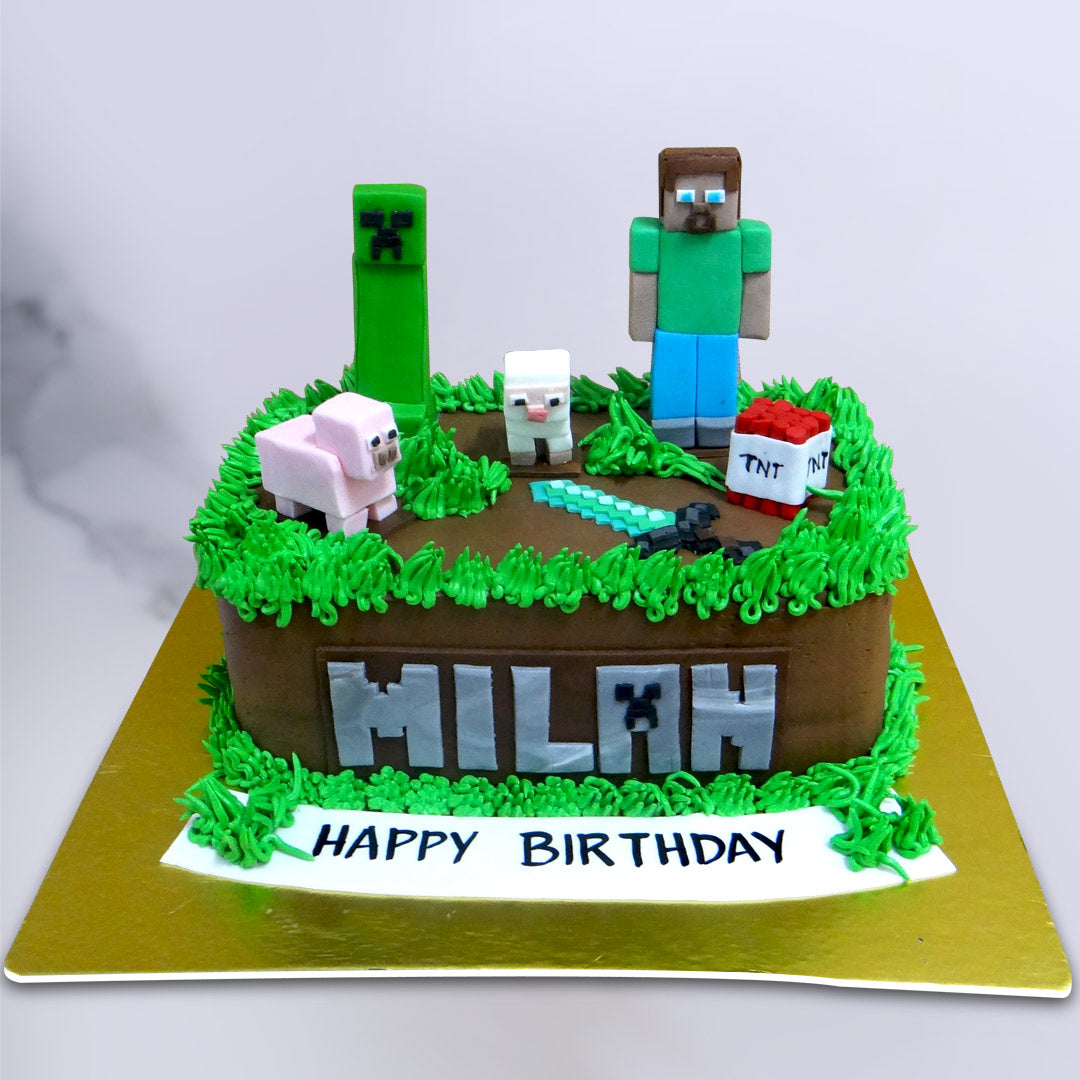 Images Of Minecraft Birthday Cakes Minecraft Theme Cake Sweet Cakery