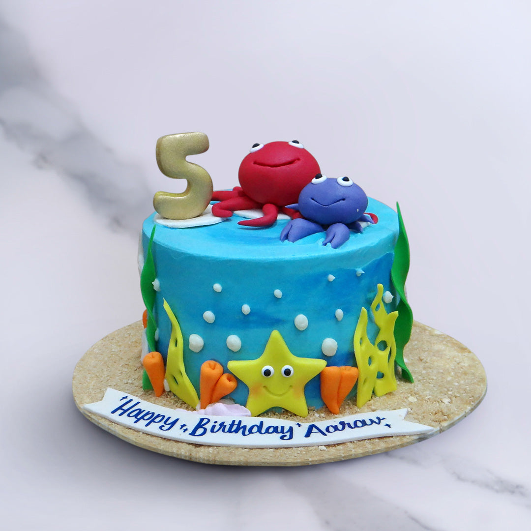 Fondant Underwater World Cake Cute Sea Creatures Cake